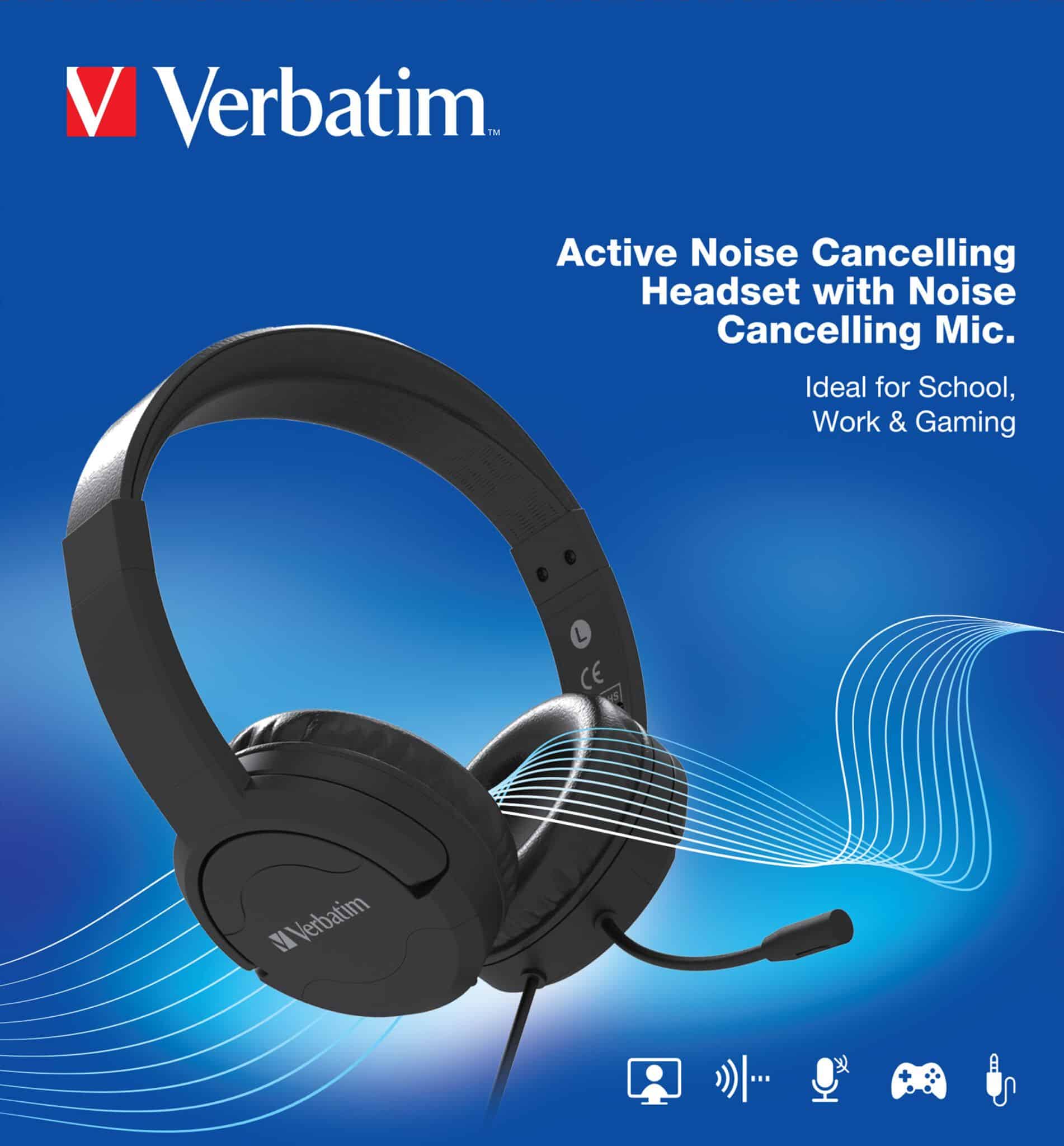 Active Noise Cancelling Headset with Mic – USB & ANC | Verbatim