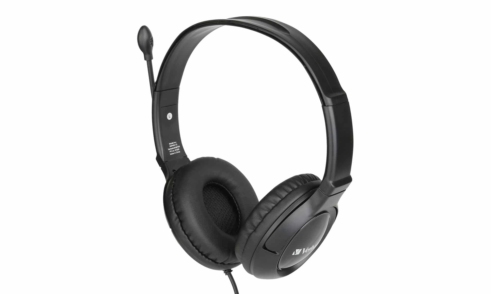Headset with Noise Cancelling Mic – USB & 3.5mm | Verbatim